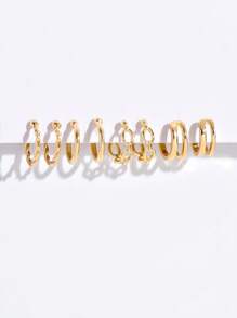 8pcs Chain Design Ear Cuff Copper Jewelry | SHEIN USA