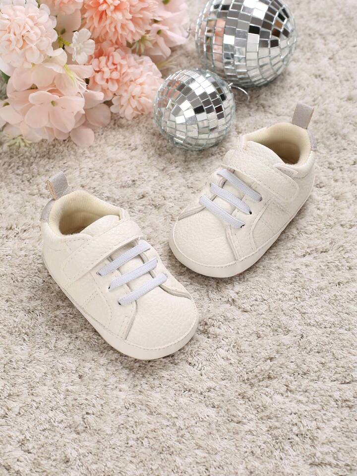 Baby Hook and loop Fastener Sneakers Sporty White Skate Shoes