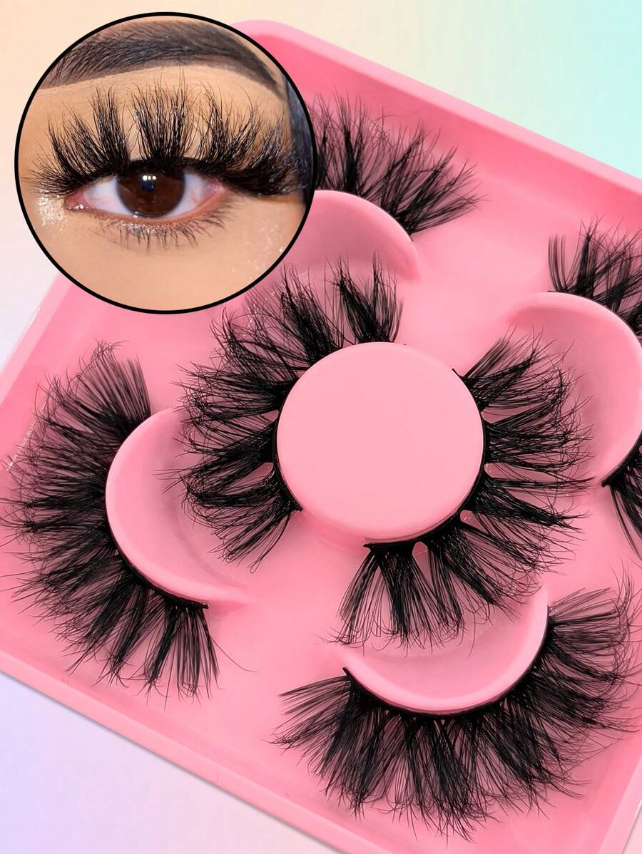 3 Pairs Full False Lashes 20mm Cat Eye Look Tail Elongated Eyelashes ...