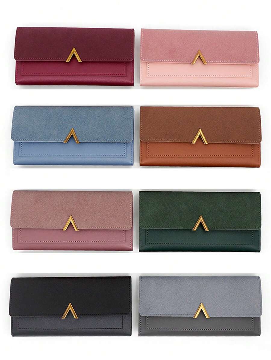 PU Long Wallet Trifold Metal Decor | SHEIN USA