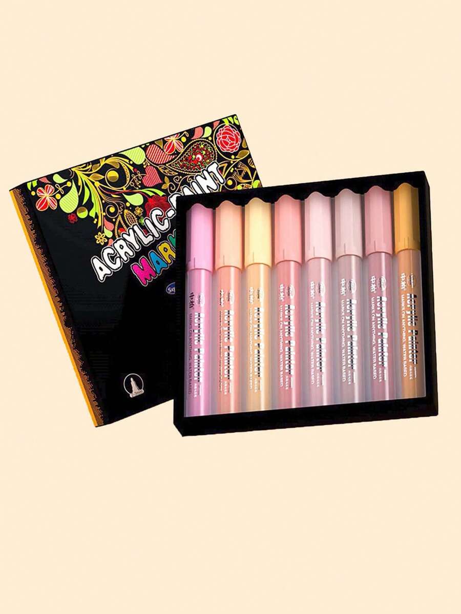 sipa Saudi Arabia Acrylic Marker Pen Set Of 8 Skin Tone Colors | SHEIN USA