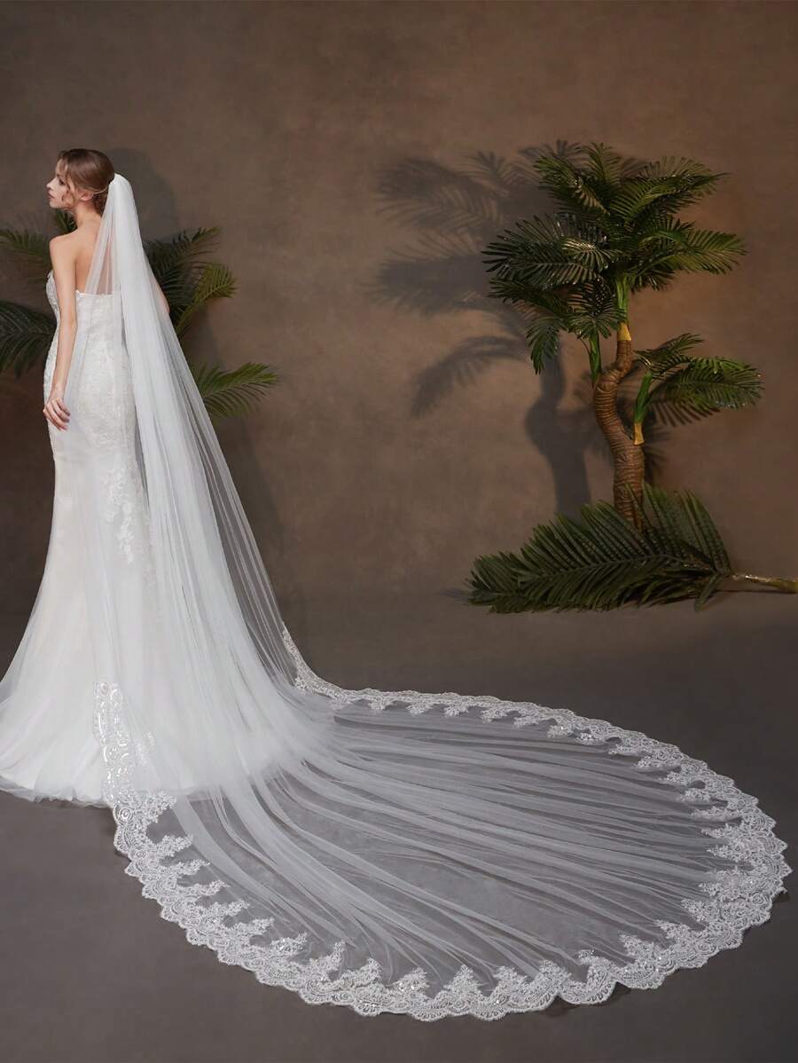 Embroidery Detail Bridal Veil | SHEIN USA