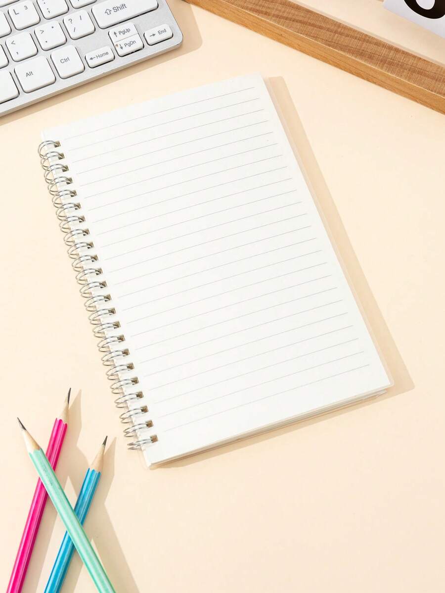 1pc Solid Color Spiral Notebook, Simple Portable Journal Notebook For ...