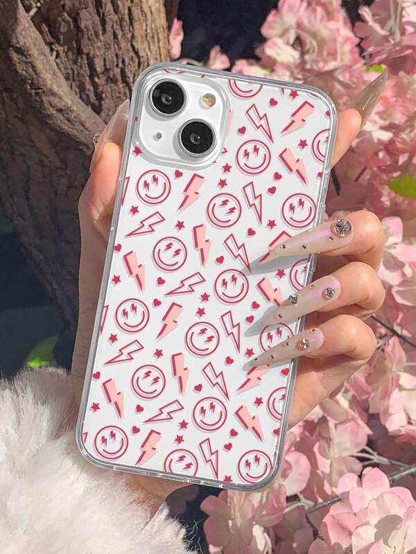 Smile Pattern Clear Phone Case | SHEIN USA