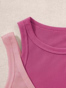 SHEIN MOOSTA Two Tone Crop Tank Top | SHEIN USA