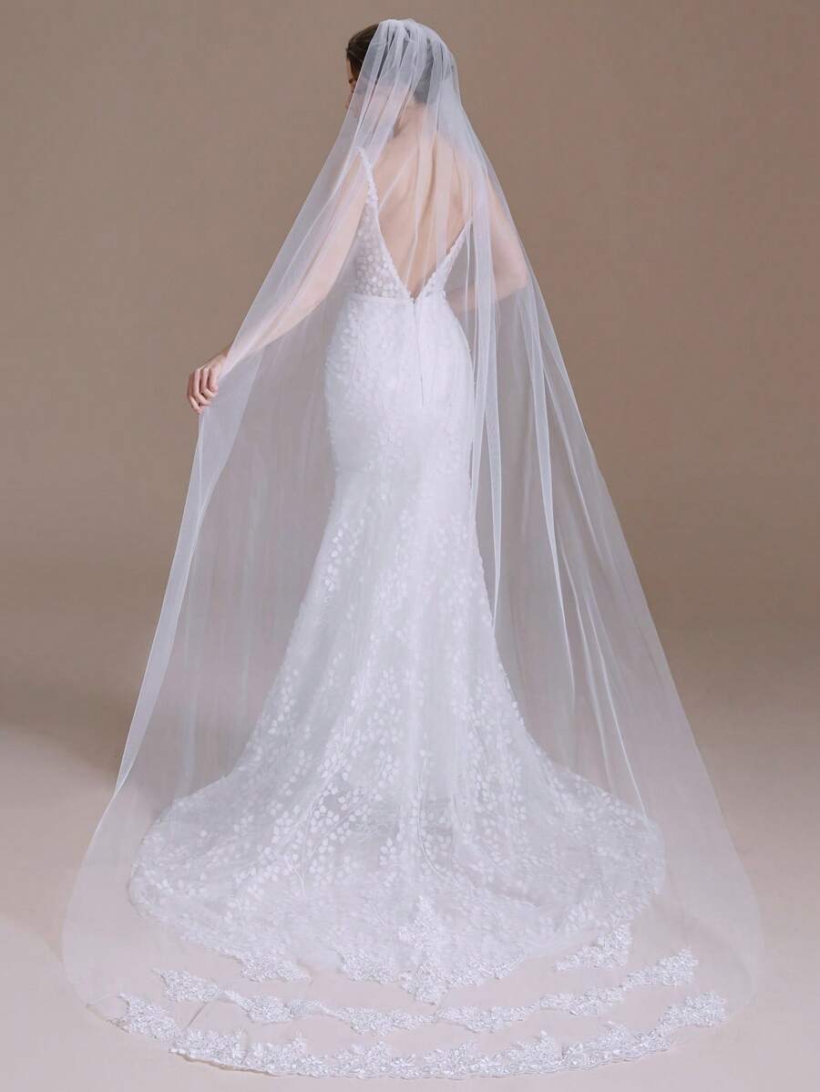 Solid Bridal Veil With Hair Comb | SHEIN USA