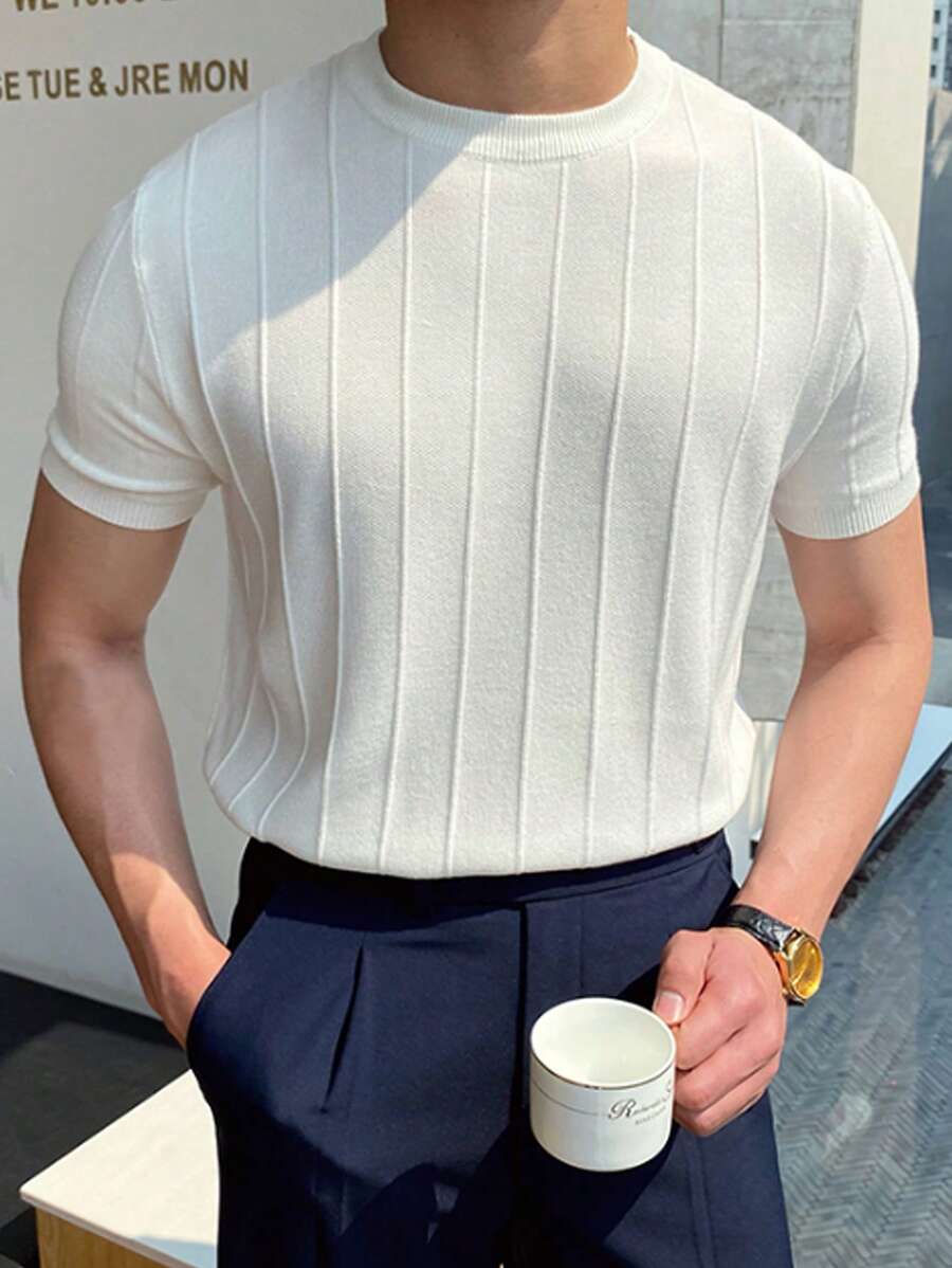 DAZY Men Solid Ribbed Knit Top | SHEIN USA