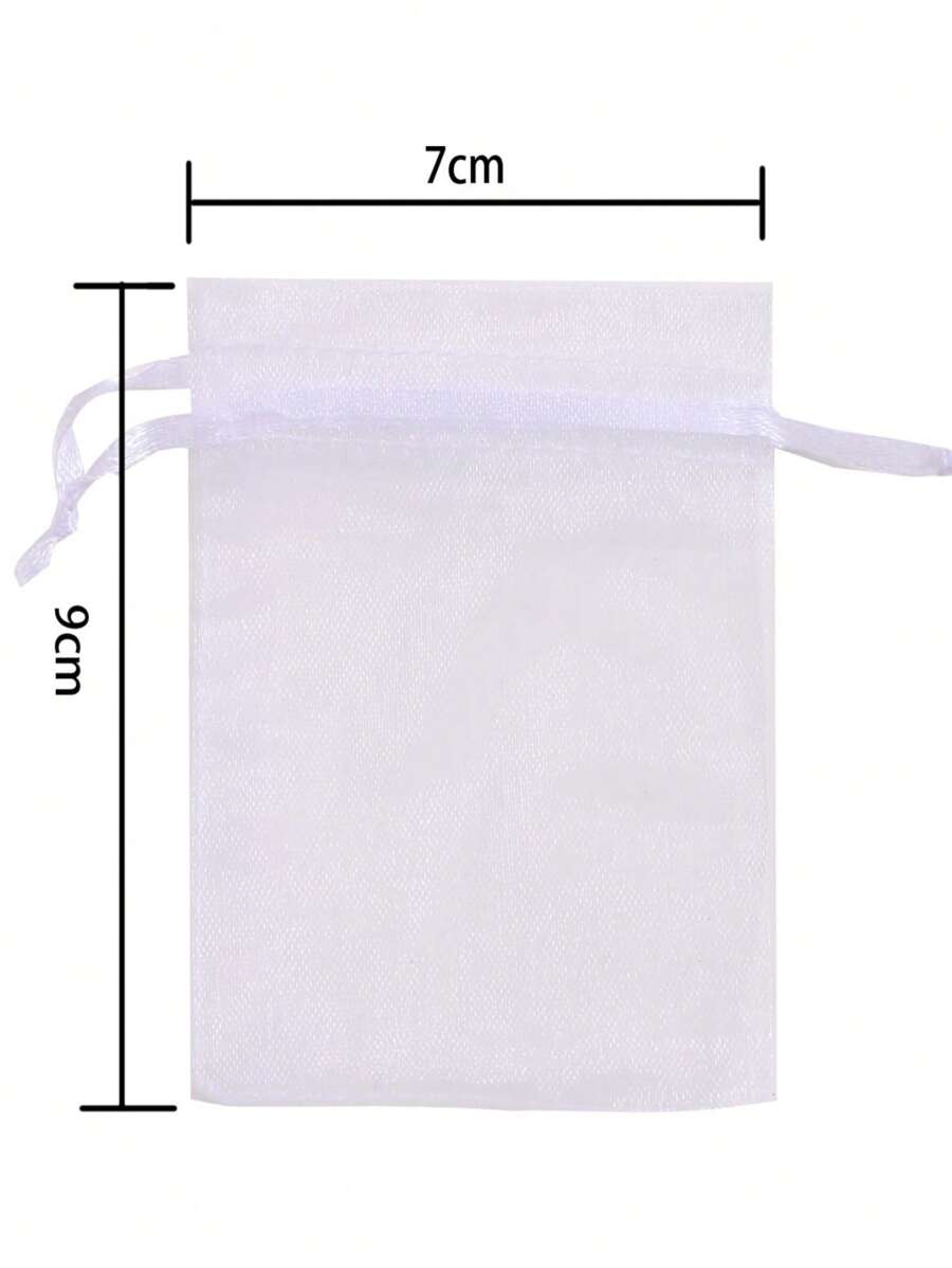 100pcs White Candy Packaging Bags With Organza Material, Christmas ...