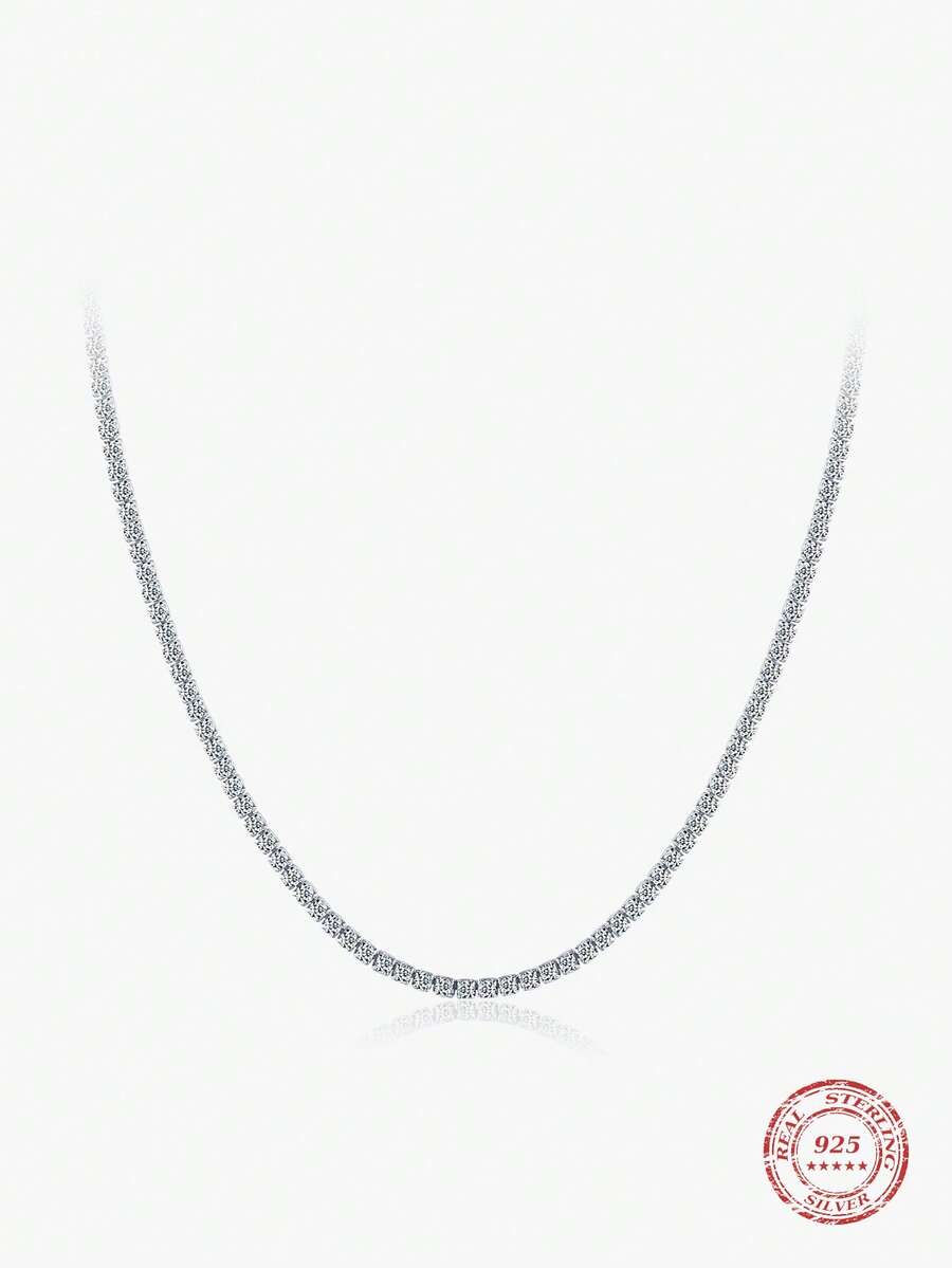 Minimalist Solid Silver Necklace | SHEIN USA