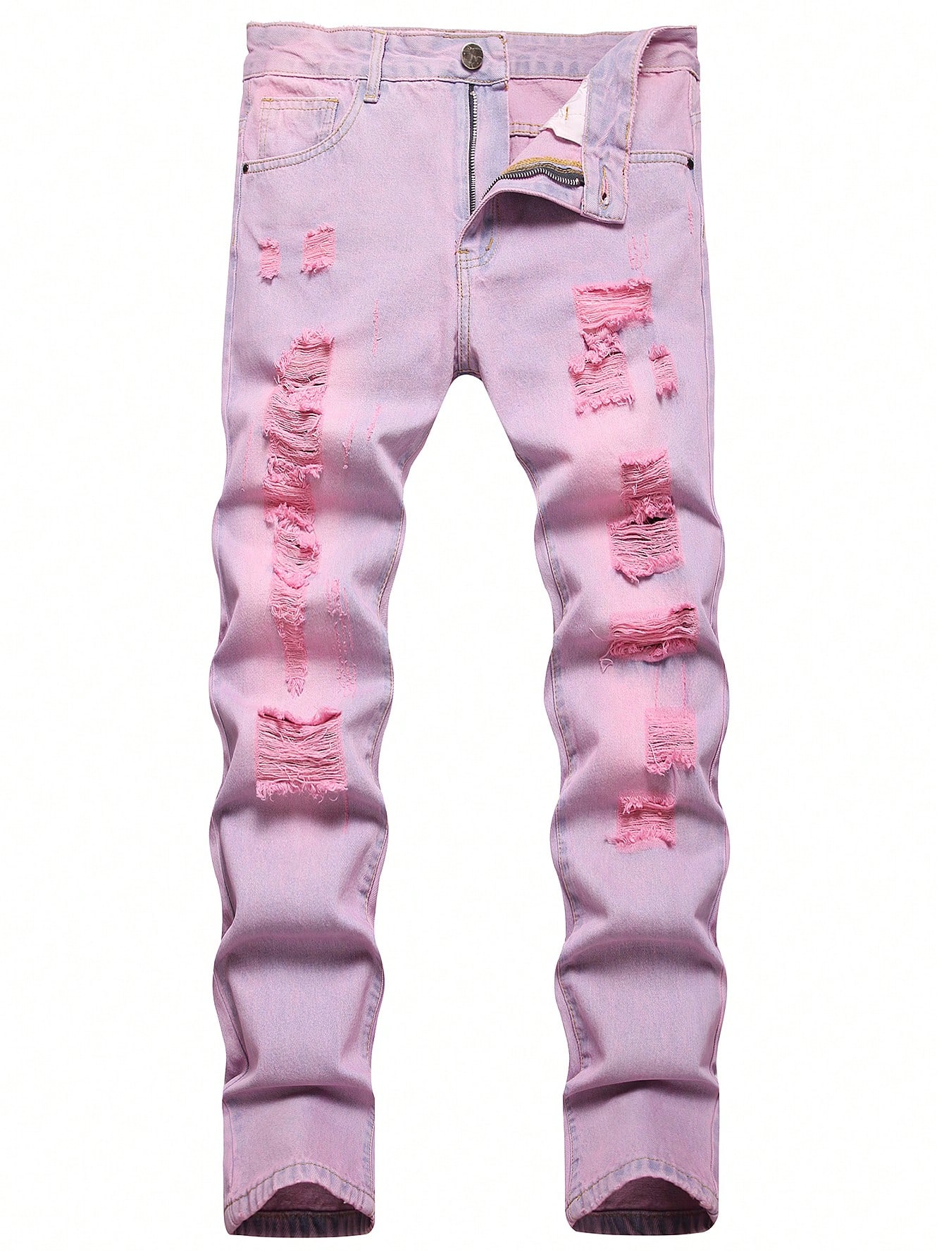 Men Ripped Frayed Jeans