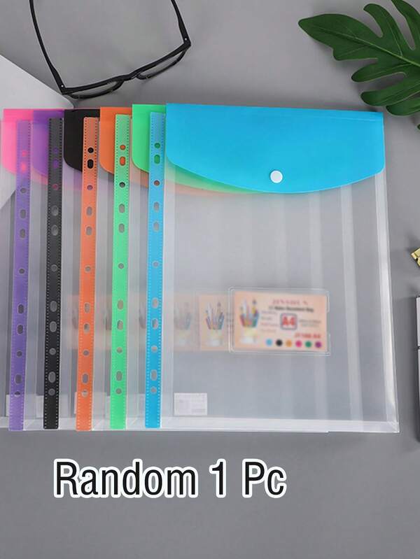 1pc A4 Random Color File Bag | SHEIN UK
