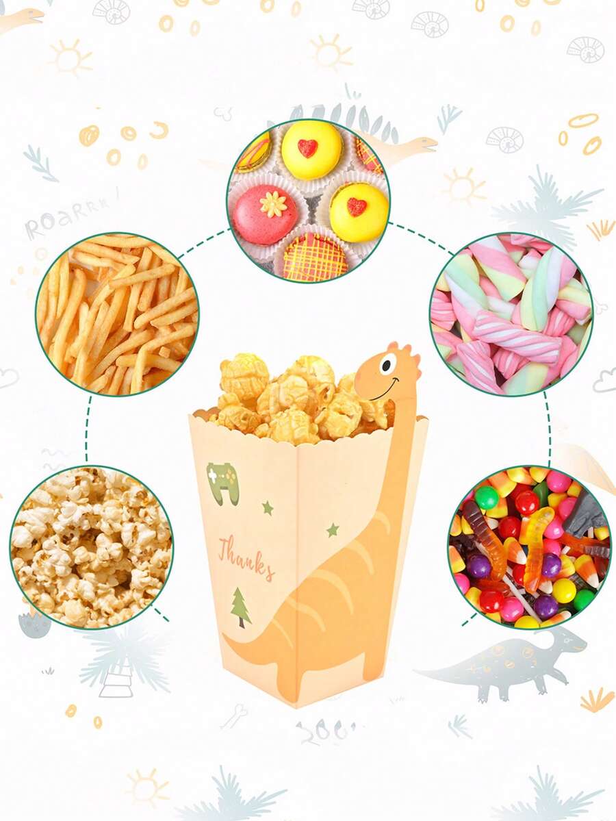 12pcs/Set Paper Candy Packaging Box, Cartoon Cute Dinosaur Design ...