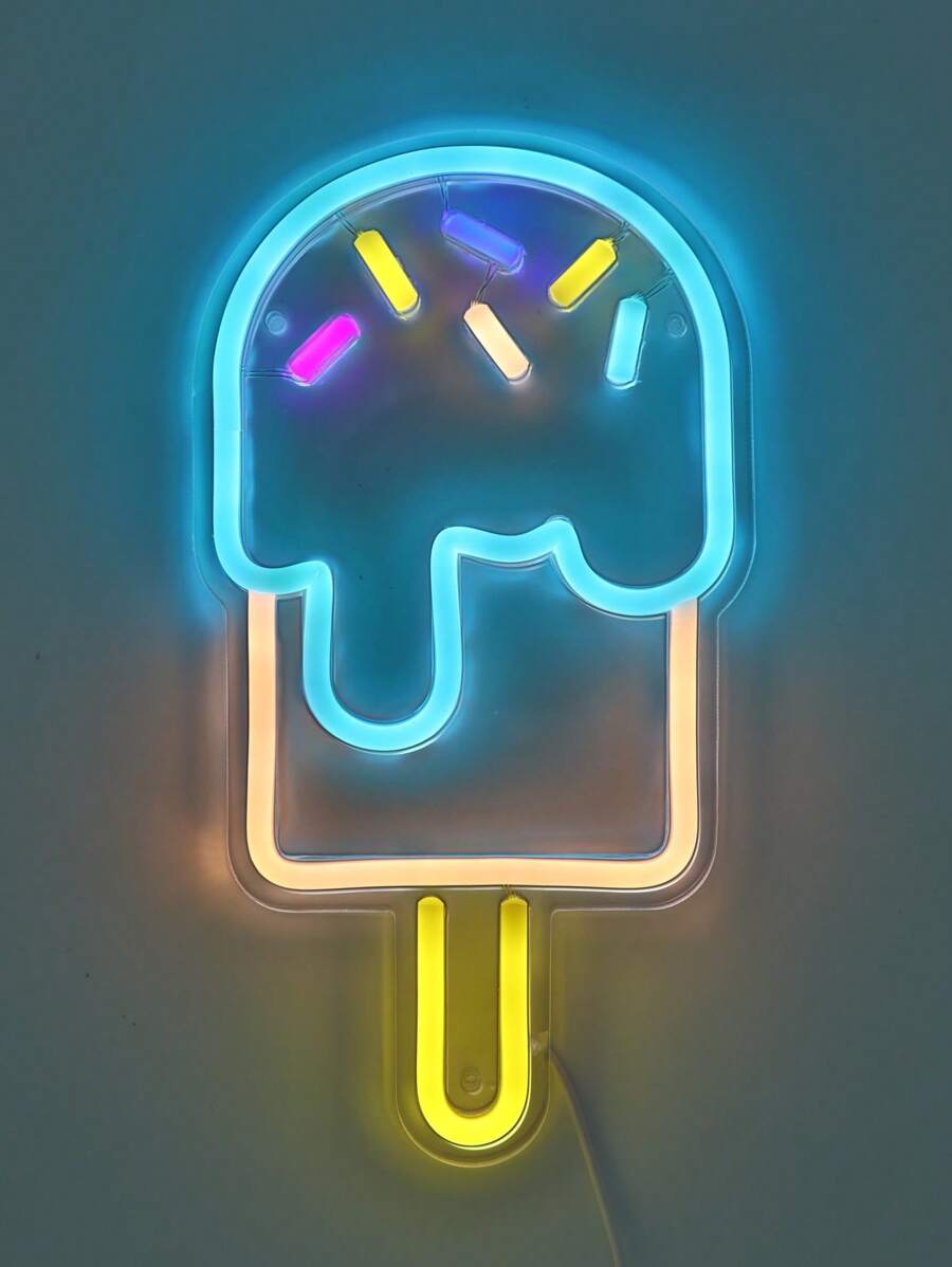1pc Popsicle LED Wall Neon Sign For Shop Kids Room Party Bar Pub Ice ...