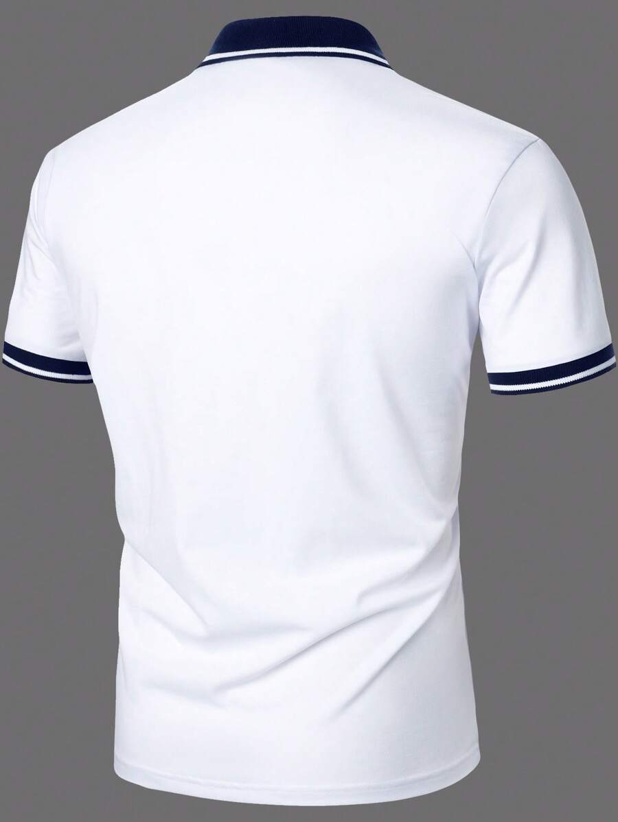 Manfinity Homme Men Color Block Contrast Trim Polo Shirt | SHEIN USA