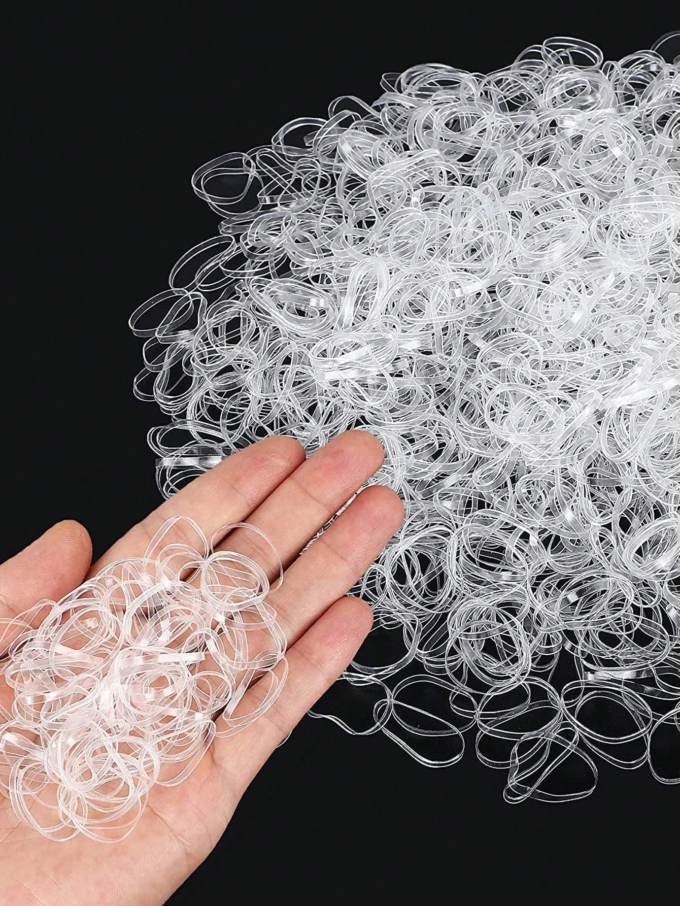 300pcs Women Solid Clear Casual Hair Tie For Daily Life