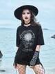 Goth Sun & Moon Graphic Oversized Tee | SHEIN USA