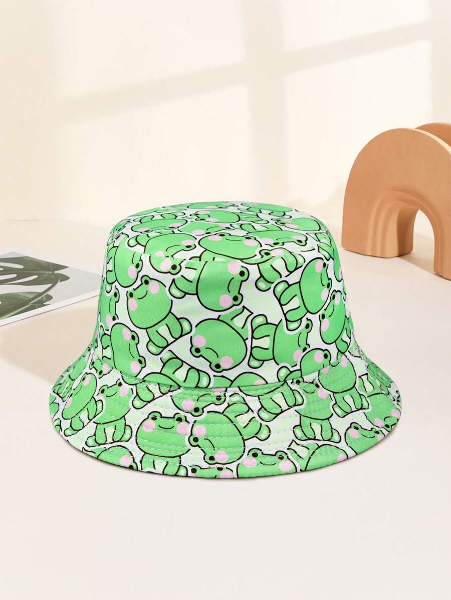 Frog Print Bucket Hat Cute | SHEIN USA