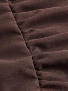 ROMWE Goth Solid Ruched Bust Ruffle Hem Cami Dress | SHEIN