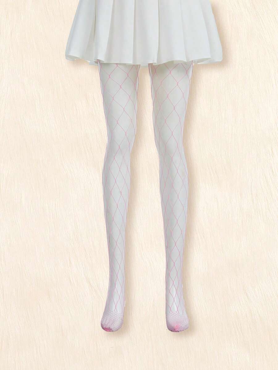 ROMWE Kawaii 3pairs Solid Fishnet Mesh Tights | SHEIN USA