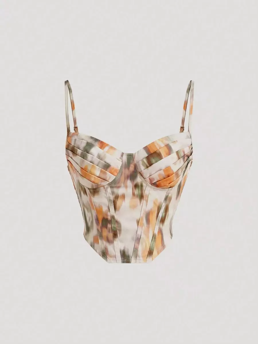 SHEIN MOD Retro Vintage Clothes Halo Dyed Floral Print Asymmetrical Hem ...