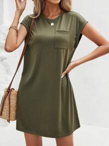 SHEIN Frenchy Casual Eenkleurig Jurk Zak | SHEIN Nederland