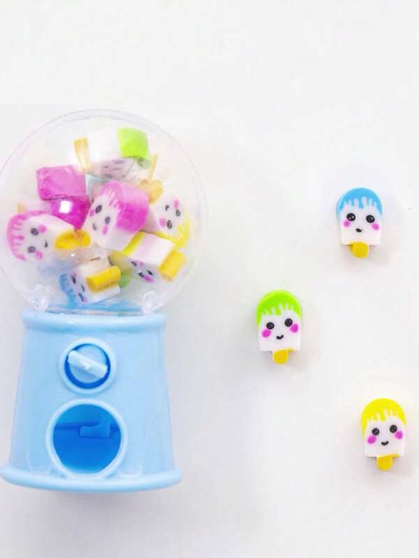 4pcs Gacha Machine Design Eraser, Creative Portable Eraser For Student ...