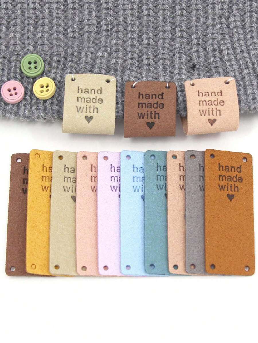 20pcs/pack Random Color Label, Modernist Heart & Letter Embossed Label ...