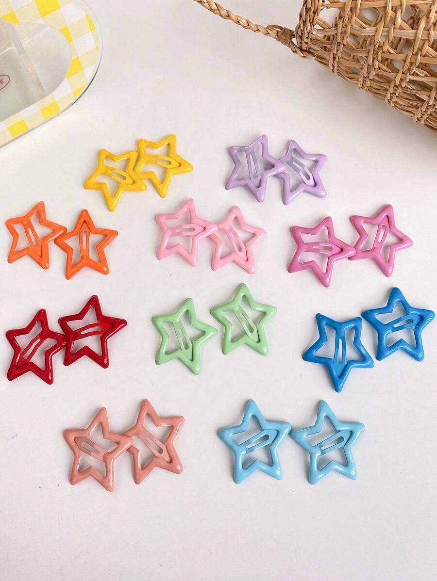 Street 20pcs Women Star Design Snap Clip For Daily Life | SHEIN USA