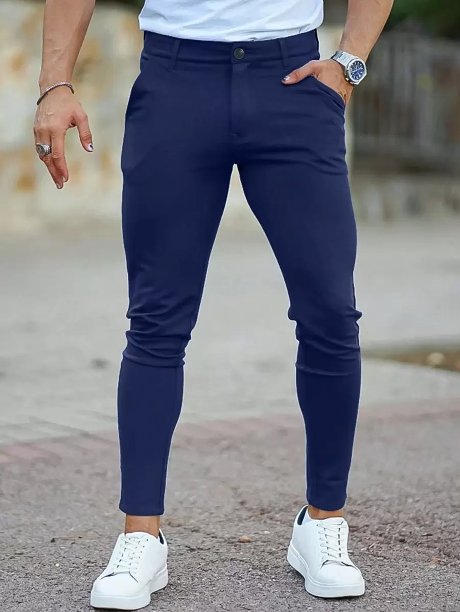 Men Solid Slant Pocket Skinny Pants | SHEIN USA