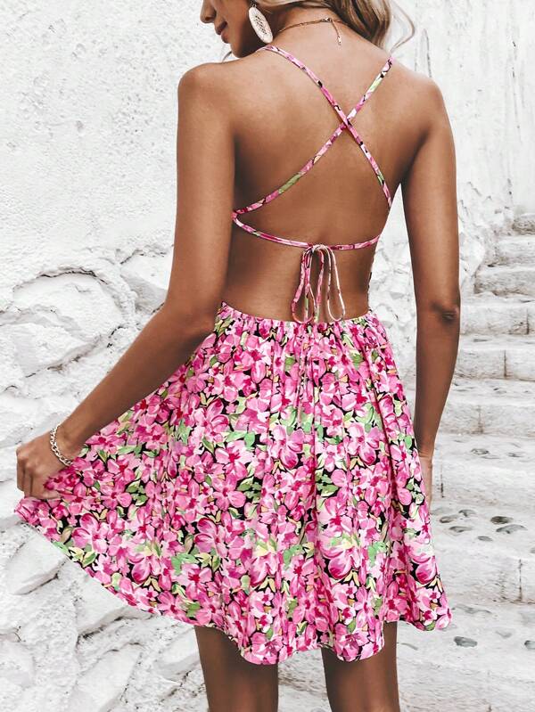 Shein Vcay Allover Floral Print Cami Dress Shein Uk