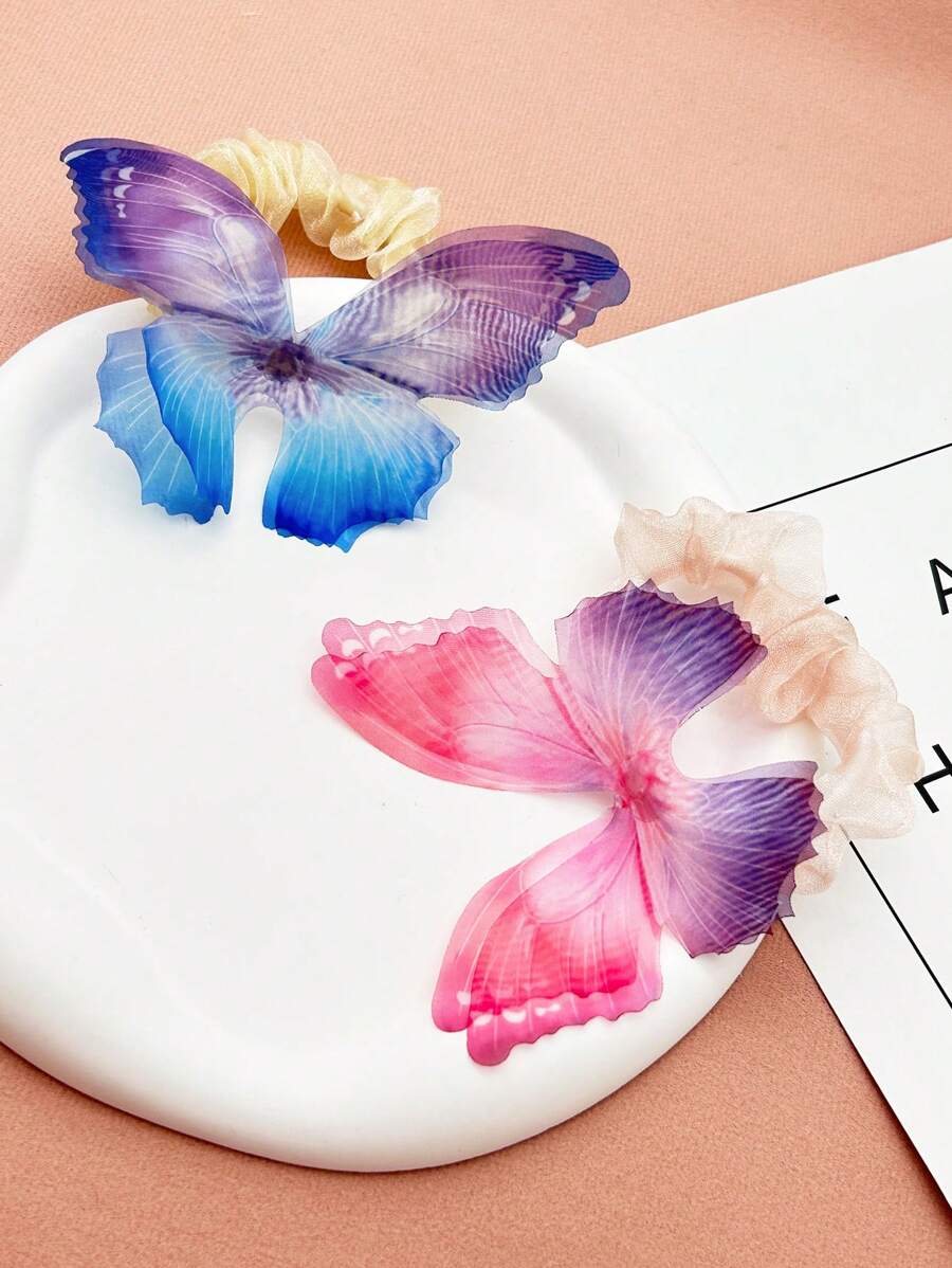 2pcs Butterfly Decor Scrunchie | SHEIN USA