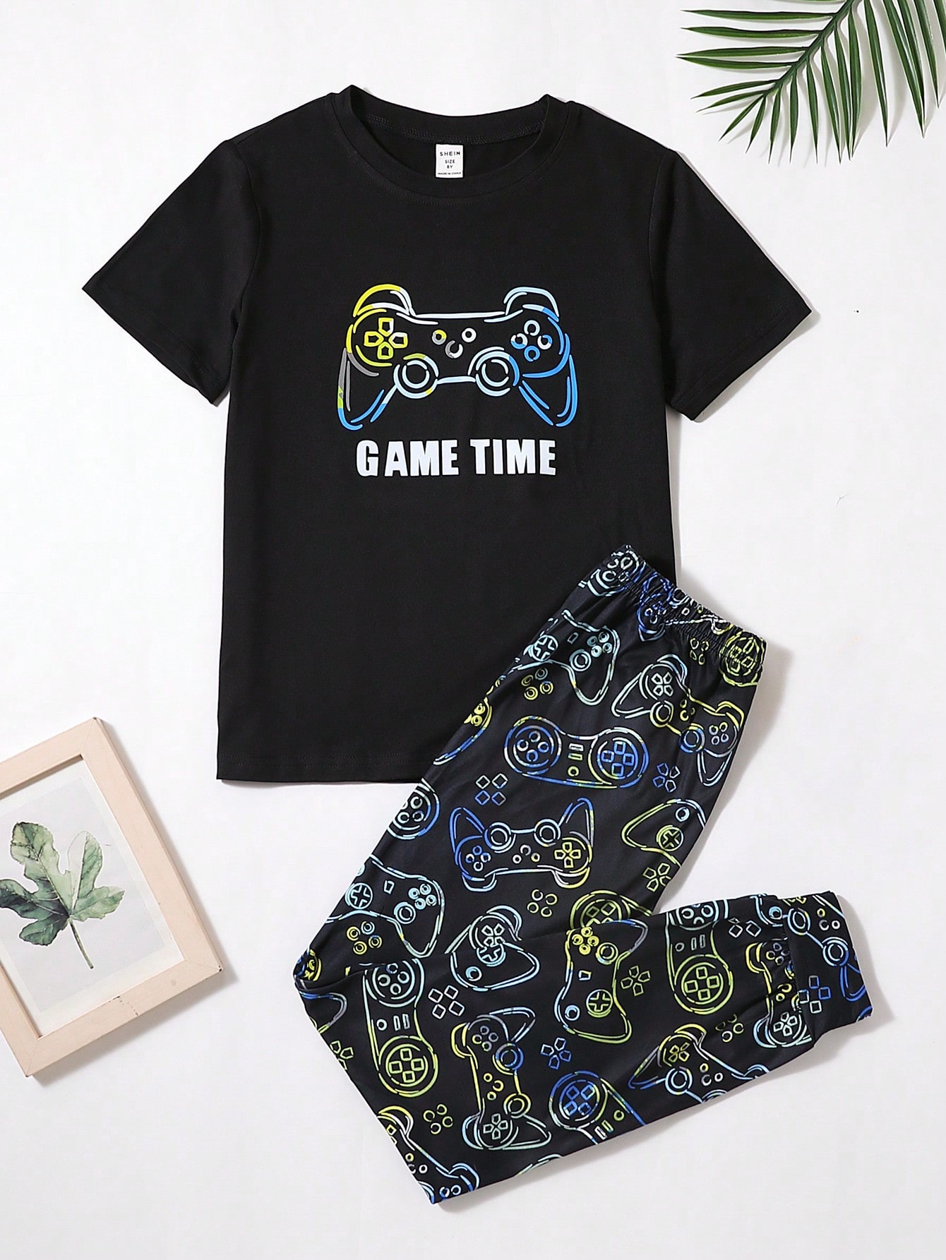 Boys Gamepad & Letter Graphic PJ Set | SHEIN UK