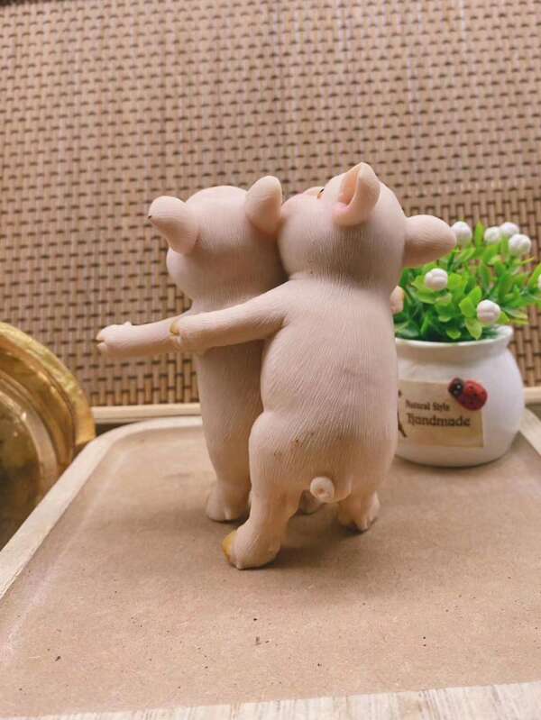 1pc Creative Pig Shaped Garden Statue, Creative Polyresin Garden ...
