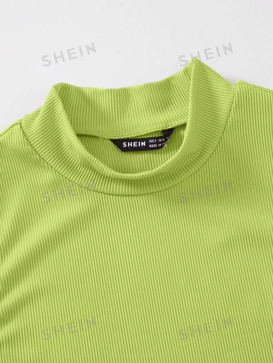 Shein Ezwear Mock Neck Crop Tank Top Without Necklace Shein Uk