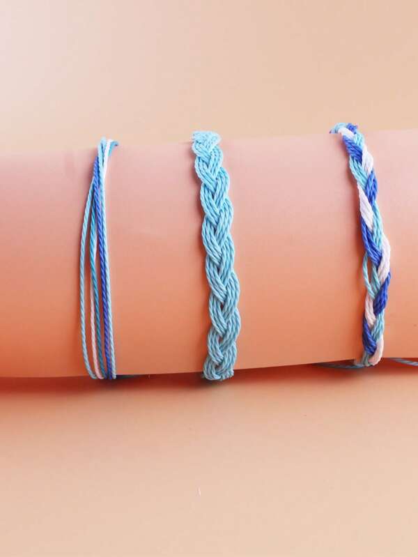 3pcs/set Fashionable Color Block String Bracelet For Women For Daily ...