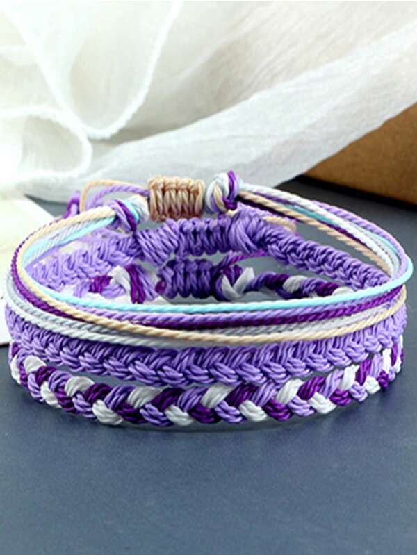 3pcs/set Boho Braided Detail String Bracelet For Women For Vacation ...