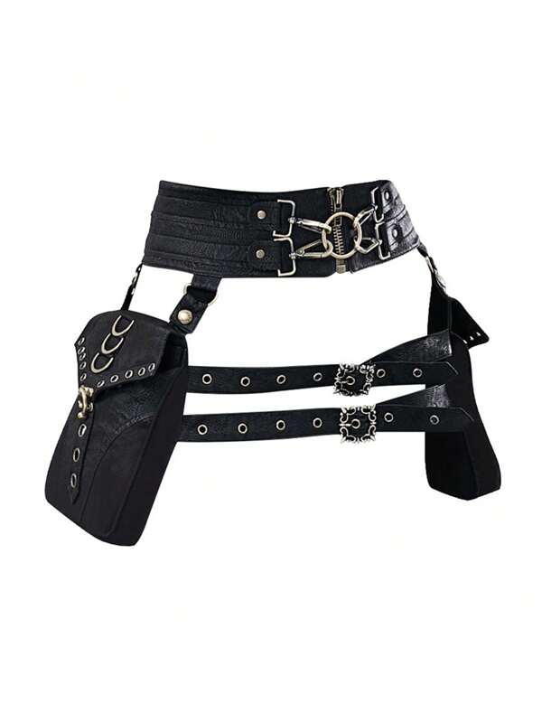Motorcycle Rider Waist Bag Steampunk Hip Belt Bag Retro Punk Rock Bag ...