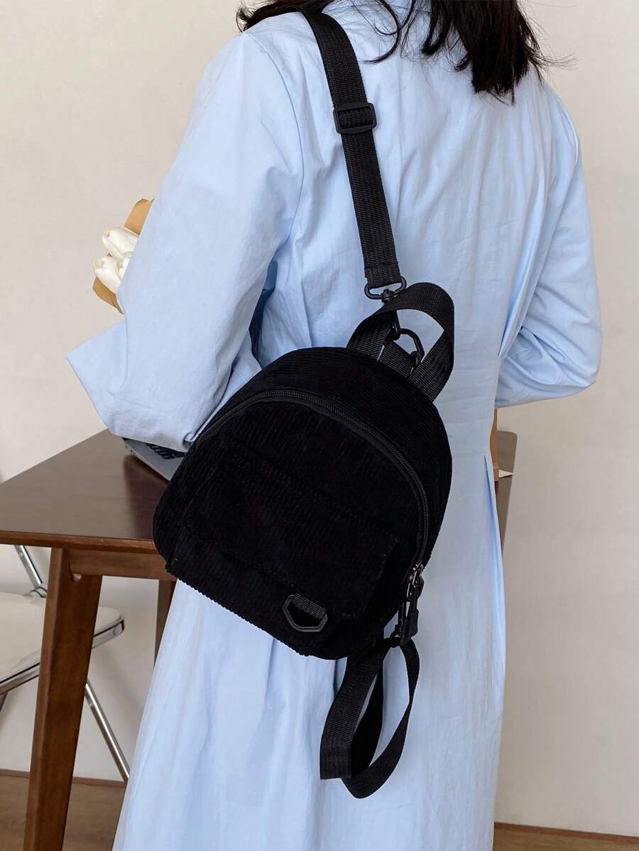 Mini Classic Backpack Black Zipper Polyester | SHEIN USA