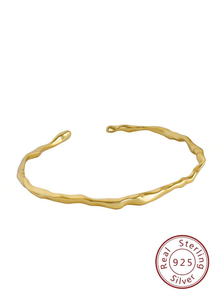 Structured Silver Cuff Bangle | SHEIN USA