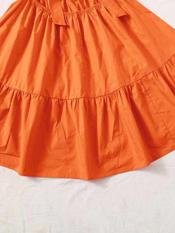 Shein Wywh Square Neck Puff Sleeve Ruffle Hem Dress Shein Usa