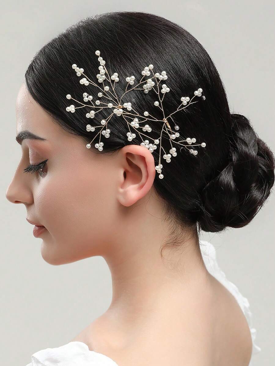 2pcs Faux Pearl Decor Flower Hair Pin | SHEIN USA