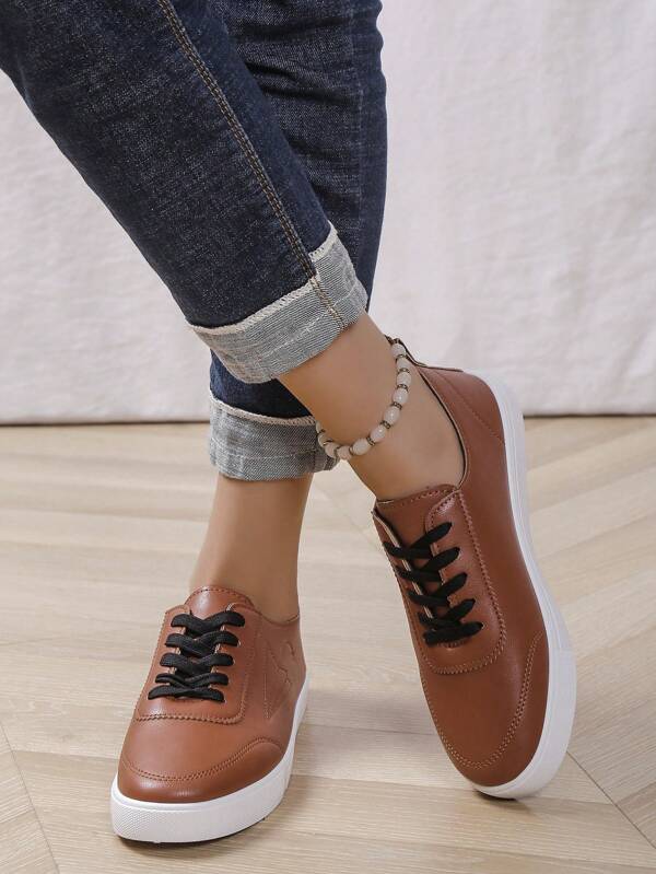 Women Skate Shoes, Lace-up Front Sporty Sneakers | SHEIN USA