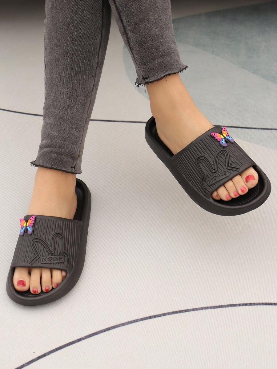 Women Cartoon Pattern Single Band Slides, Cute Summer EVA Slides ...