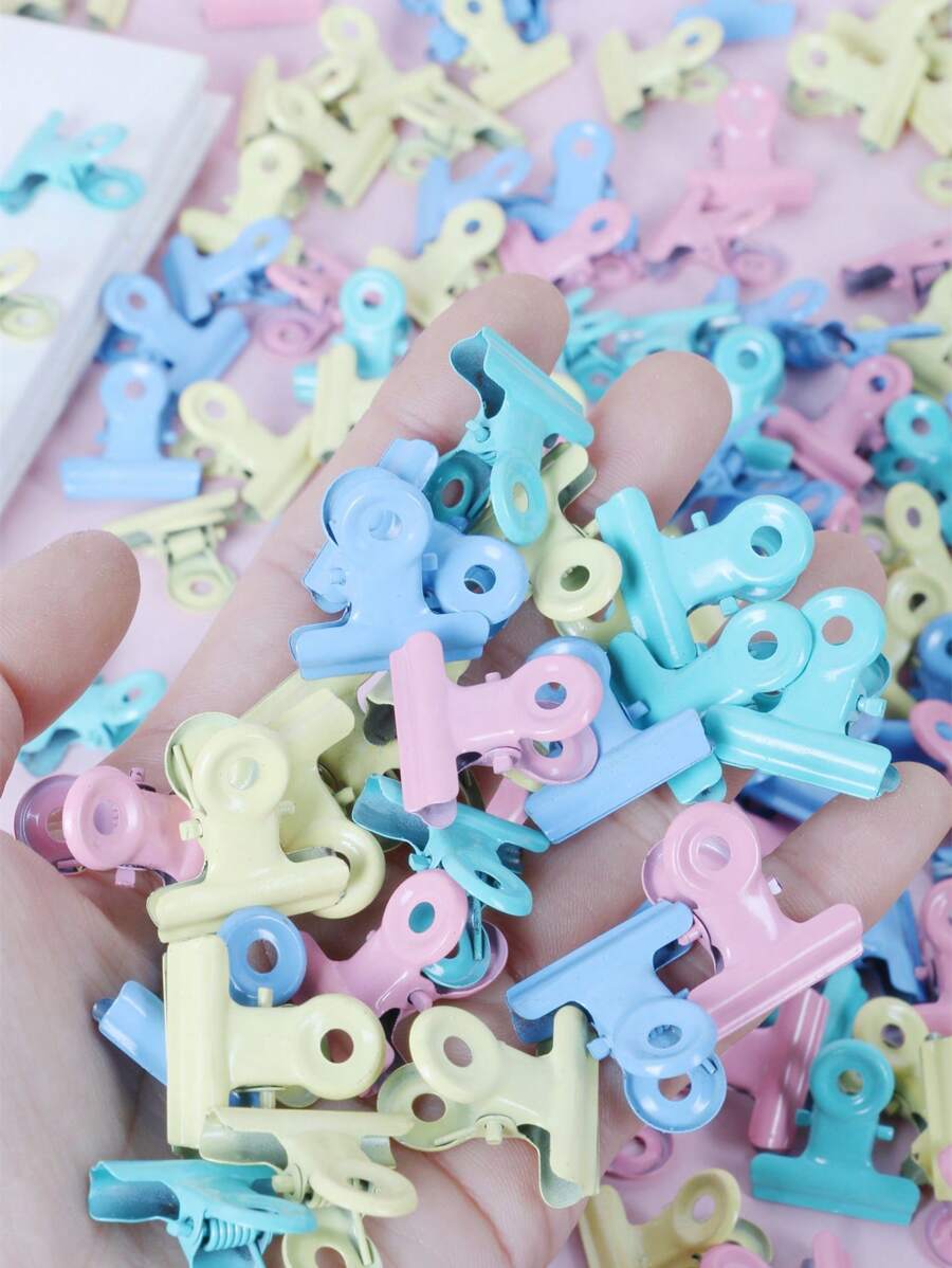 10pcs Mixed Color Binder Clip, Simple Multi-purpose Binder Clip For ...