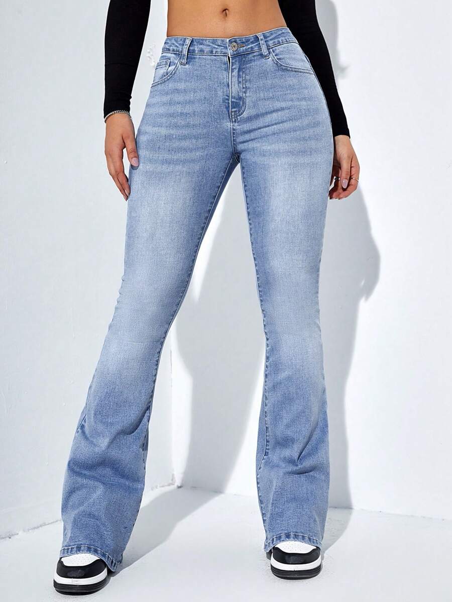SHEIN ICON Slant Pocket Flare Leg Jeans | SHEIN USA