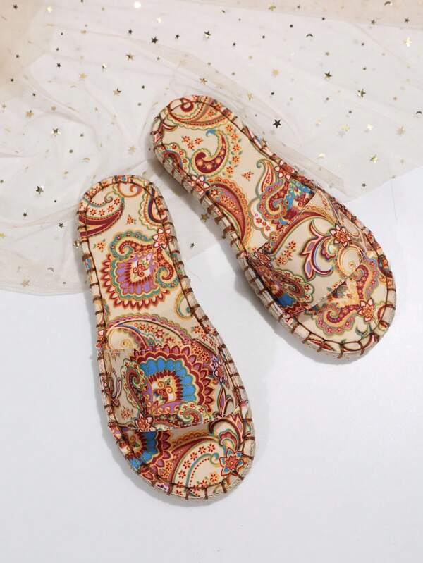 Women Paisley Pattern Slides Acrylic Fashion Sandals Shein Usa