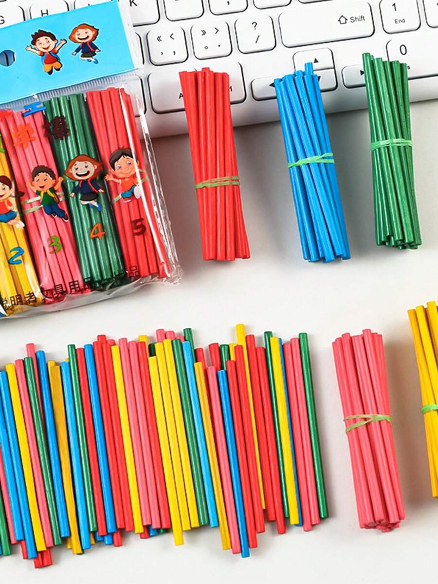 200pcs Mixed Color Wooden Intelligence Stick, Simple Multi-purpose Math ...