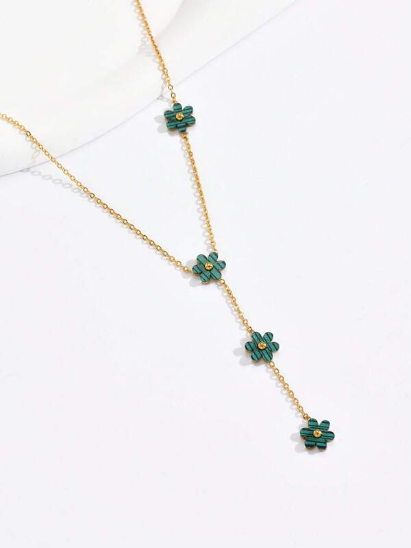 Flower Decor Y Lariat Necklace | SHEIN USA