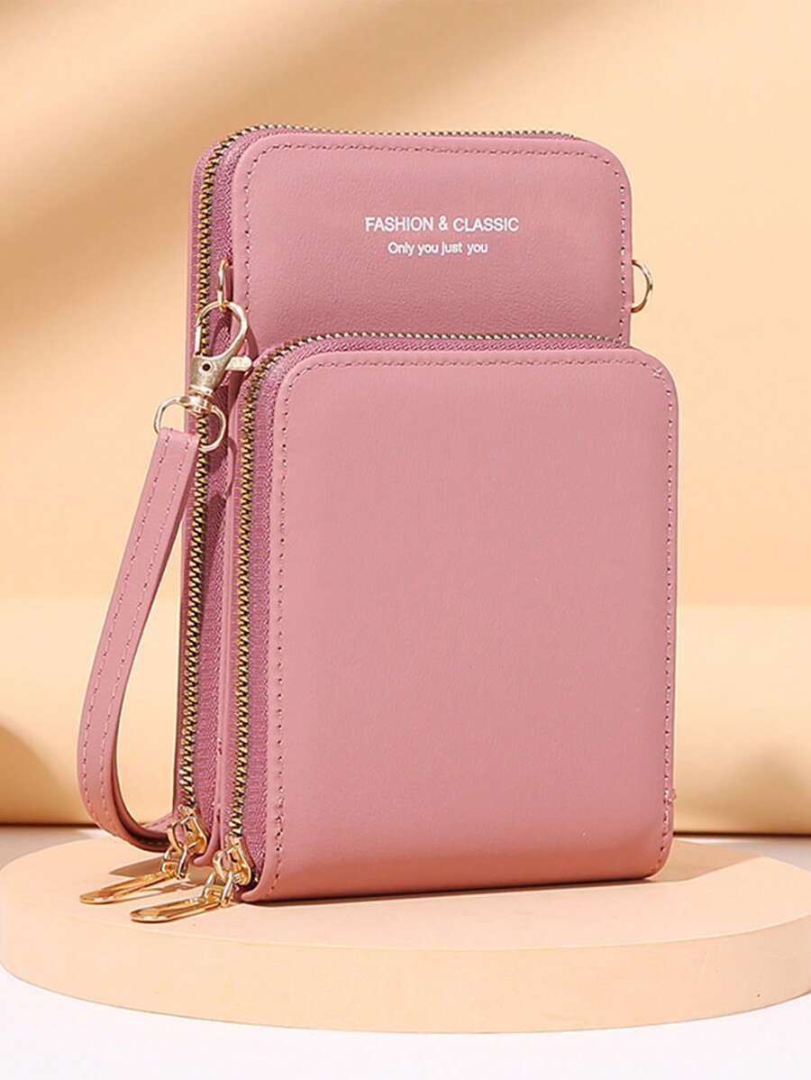 Letter Detail Phone Wallet Zipper Around | SHEIN USA