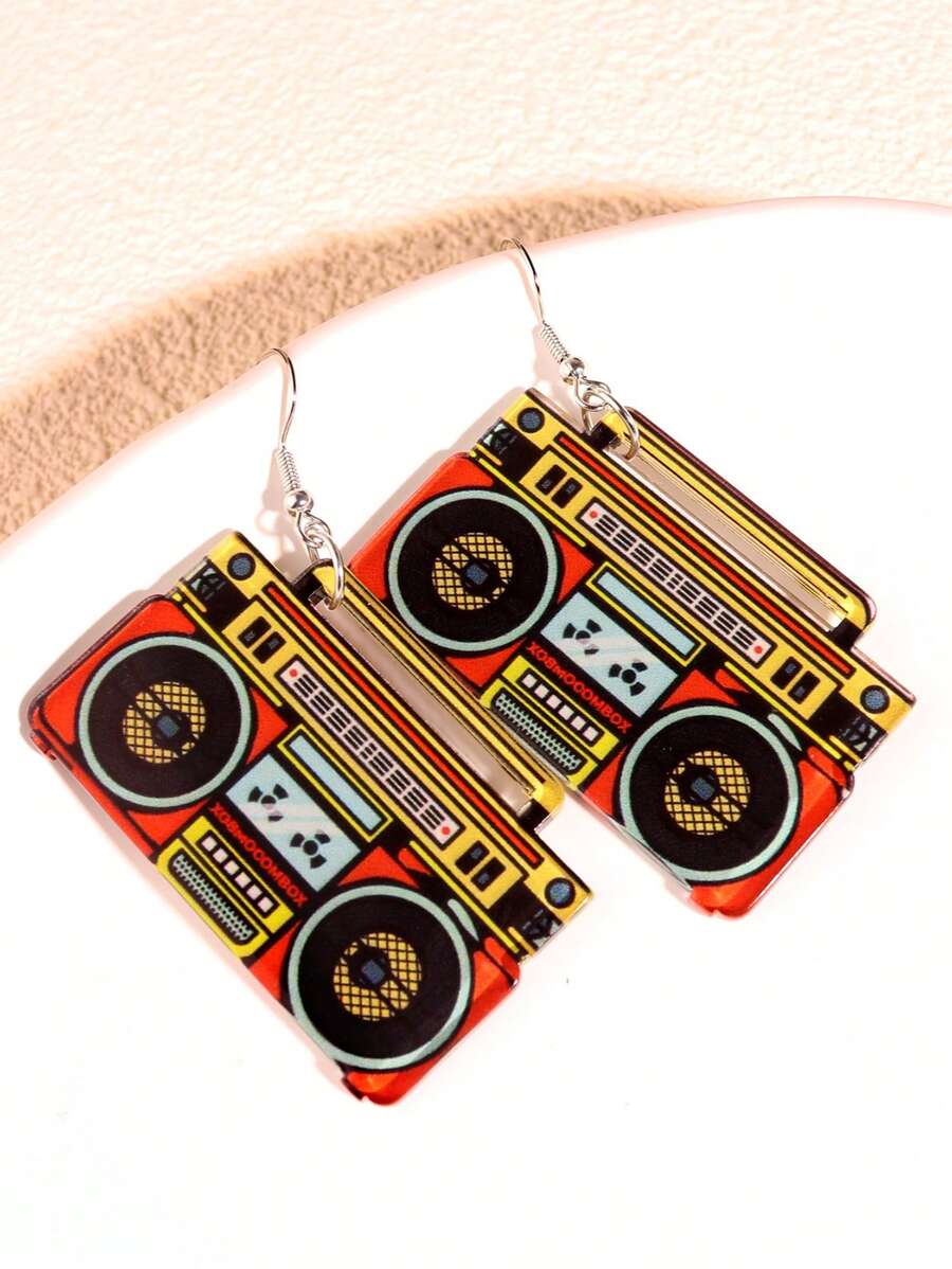 1pair Fashion Pmma Radio Drop Earrings For Women For Daily Life Shein Usa